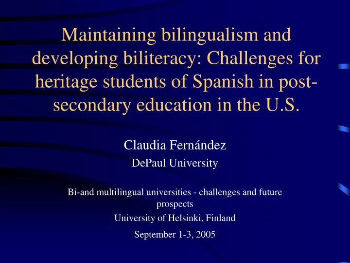 PPT - Claudia Fernández DePaul University PowerPoint Presentation, free ...