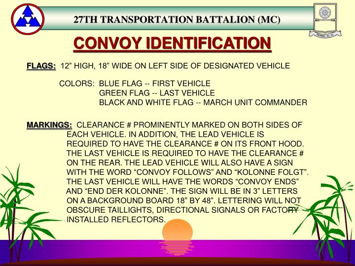 PPT - CONVOY OPERATIONS (ADMIN) PowerPoint Presentation - ID:2769990