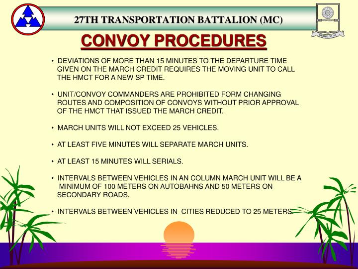 PPT - CONVOY OPERATIONS (ADMIN) PowerPoint Presentation - ID:2769990