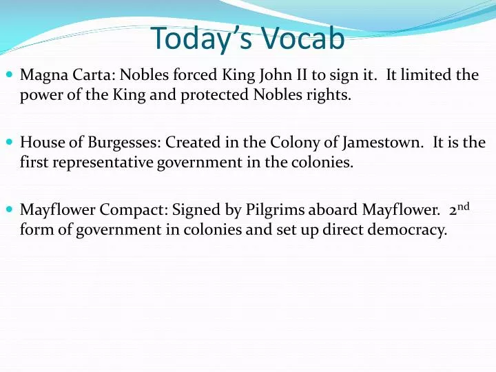PPT - Today’s Vocab PowerPoint Presentation, free download - ID:2770493