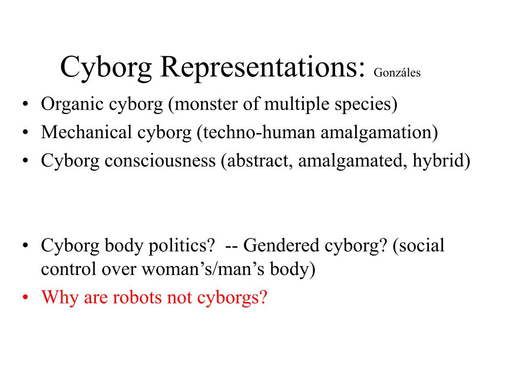 PPT - A Cyborg Manifesto = a new political myth (based on socialist ...