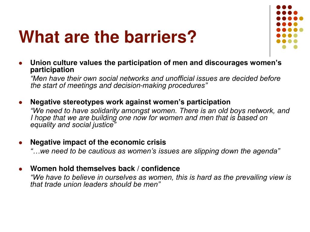 PPT - From membership to leadership: advancing women in trade unions ...