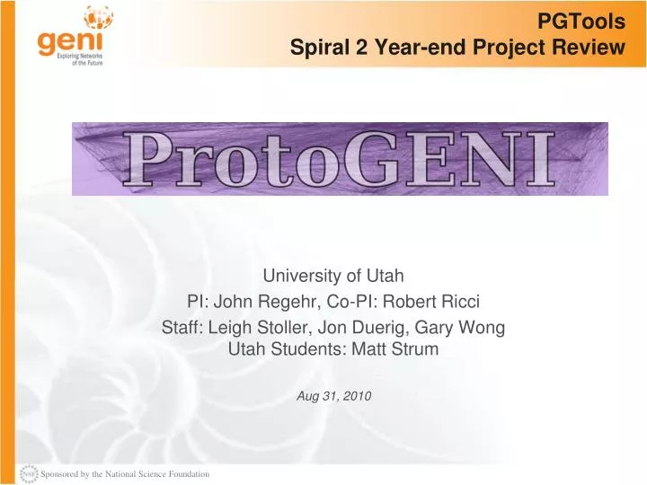 PPT - PGTools Spiral 2 Year-end Project Review PowerPoint Presentation ...