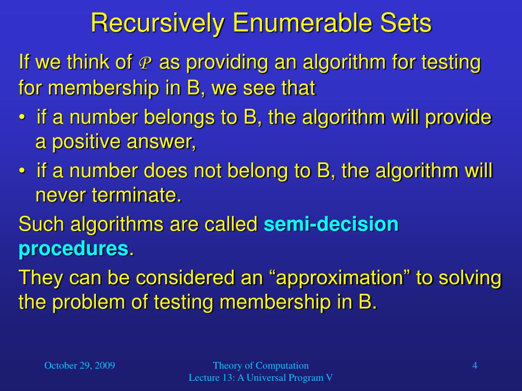 Ppt Recursively Enumerable Sets Powerpoint Presentation Free