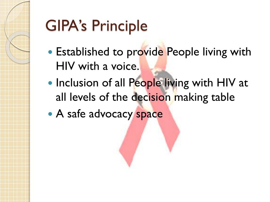 PPT - Importance of GIPA to the Sustainability of the AIDS Response ...