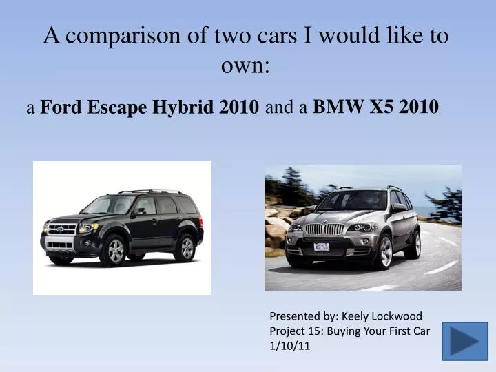 PPT - A comparison of two cars I would like to own: PowerPoint ...