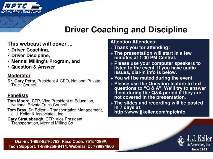 PPT - Driver Coaching and Discipline PowerPoint Presentation, free ...