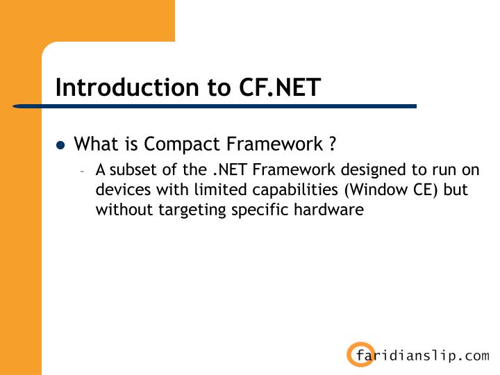 PPT - Beginning Compact Framework PowerPoint Presentation - ID:2775575