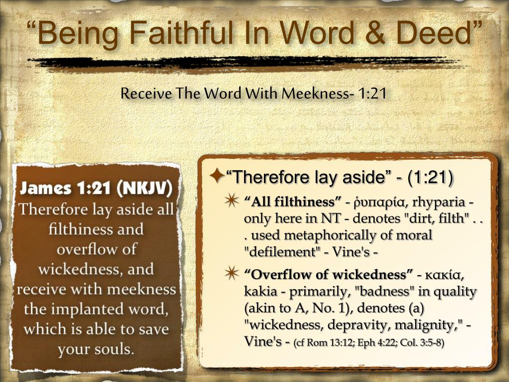PPT - “Being Faithful In Word & Deed”—James 1:17-27 PowerPoint ...