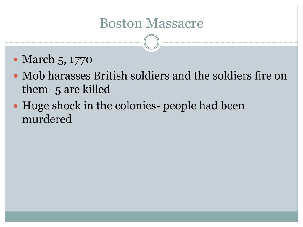 PPT - Events Leading to the American Revolution PowerPoint Presentation ...