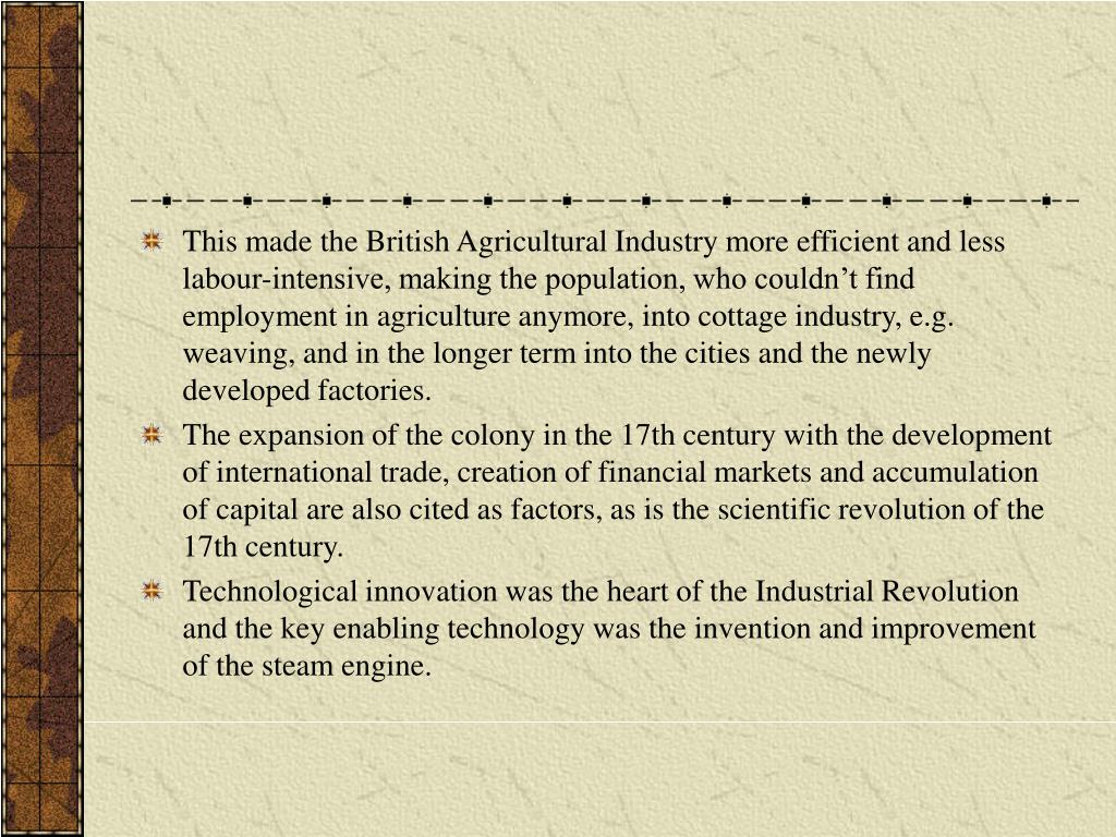 PPT - Origins and Impact of the Industrial Revolution up to 1815 ...