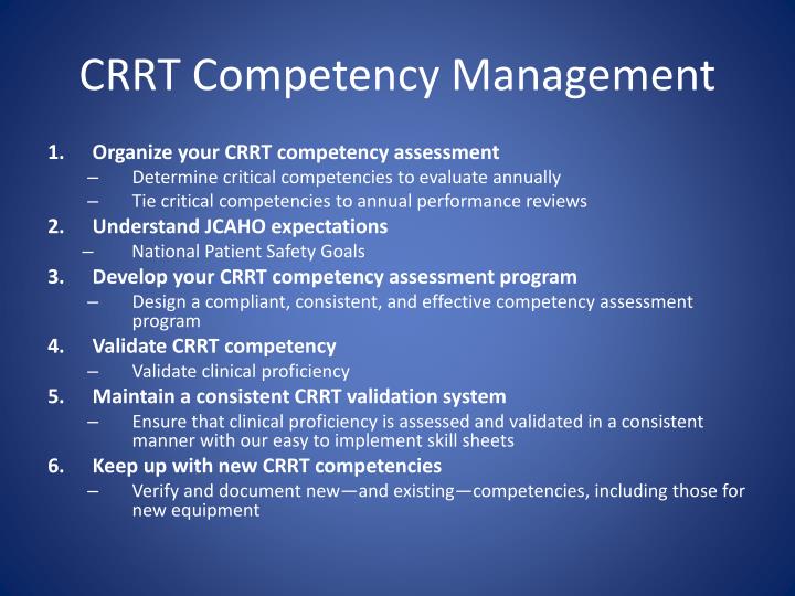 PPT - CRRT/SLEDD Competency Management PowerPoint Presentation - ID:2776695