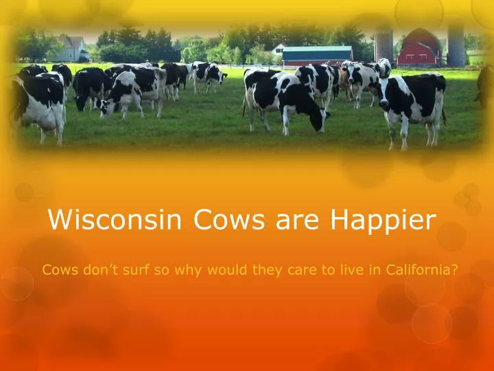 PPT - Wisconsin Cows are Happier PowerPoint Presentation, free download ...