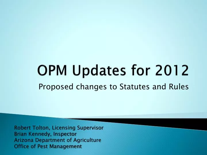 PPT - OPM Updates for 2012 PowerPoint Presentation, free download - ID ...