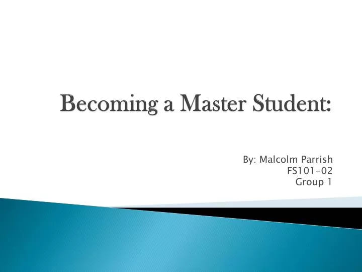 PPT - Becoming a Master Student : PowerPoint Presentation, free ...
