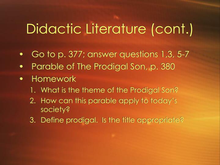 😍 What is didactic in literature. Children’s Literature: Didactic ...