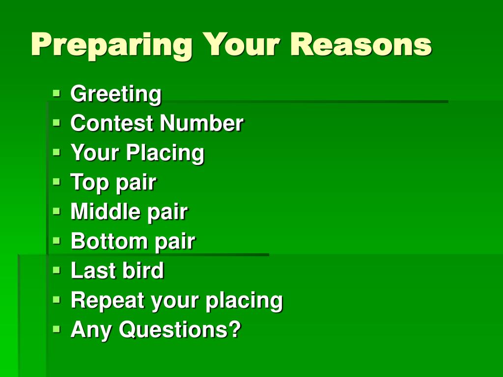 PPT - Preparing and Giving Oral Reasons for Poultry Judging ...