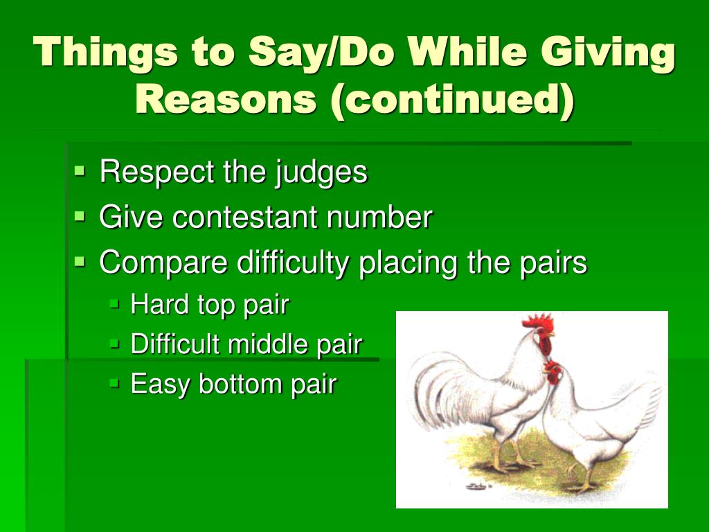 PPT - Preparing and Giving Oral Reasons for Poultry Judging ...