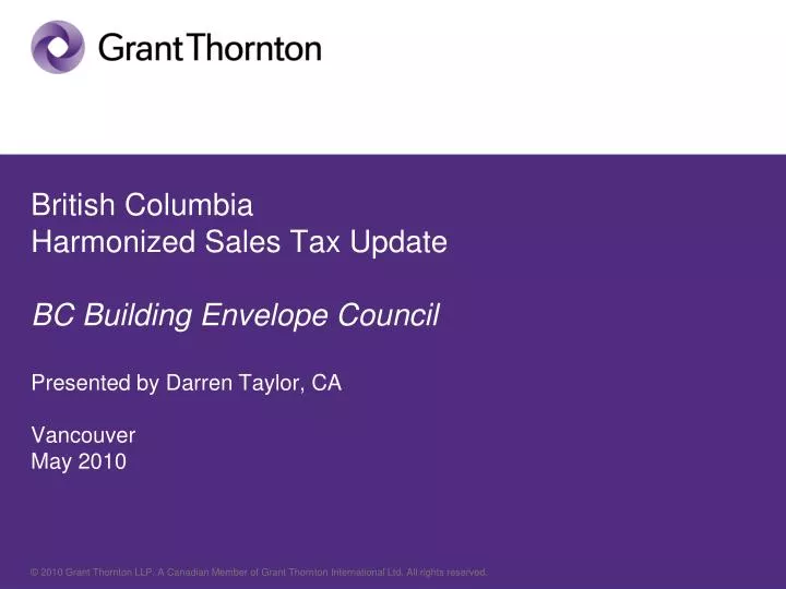 PPT - BC HST Agenda PowerPoint Presentation, free download - ID:2780616