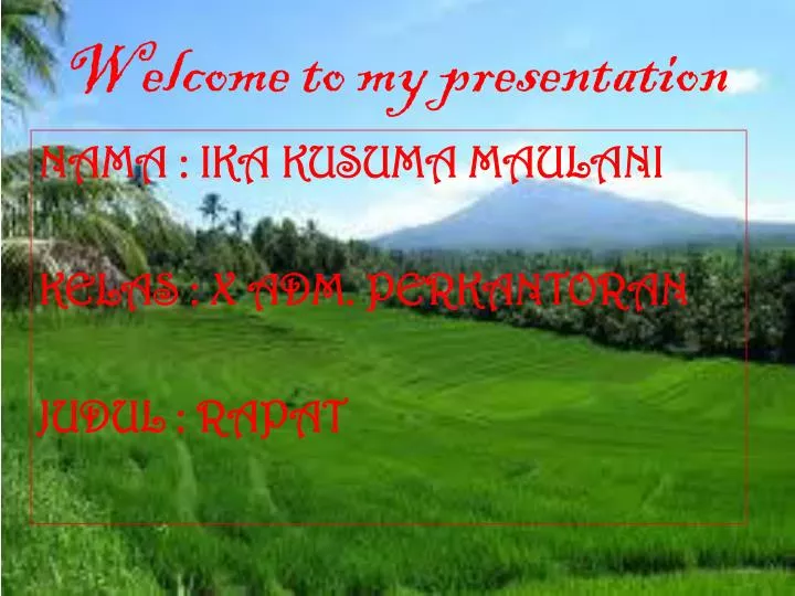 PPT - Welcome to my presentation PowerPoint Presentation, free download ...