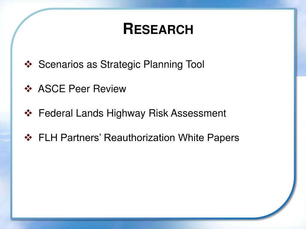 PPT - THE ROAD AHEAD How Federal Lands Highway Can Prepare for the ...