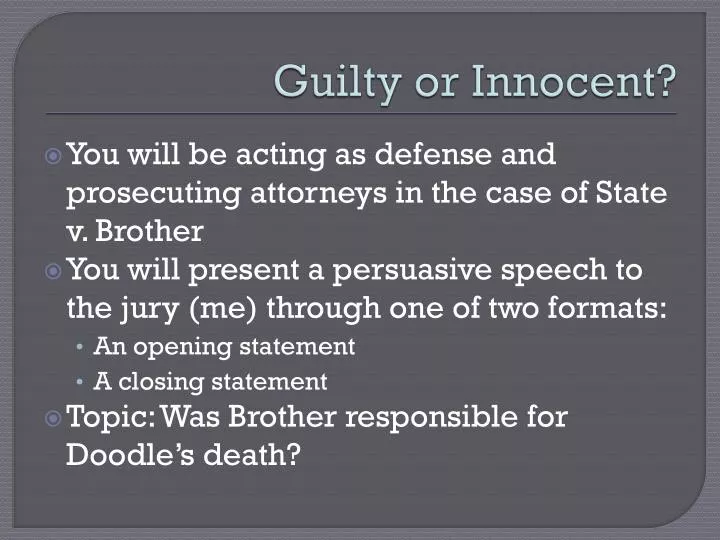 PPT - Guilty or Innocent? PowerPoint Presentation, free download - ID ...