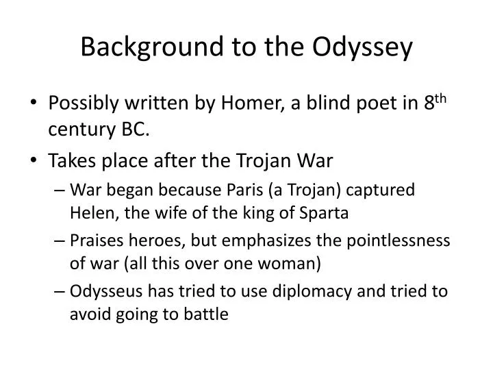 PPT - Background to the Odyssey PowerPoint Presentation, free download ...