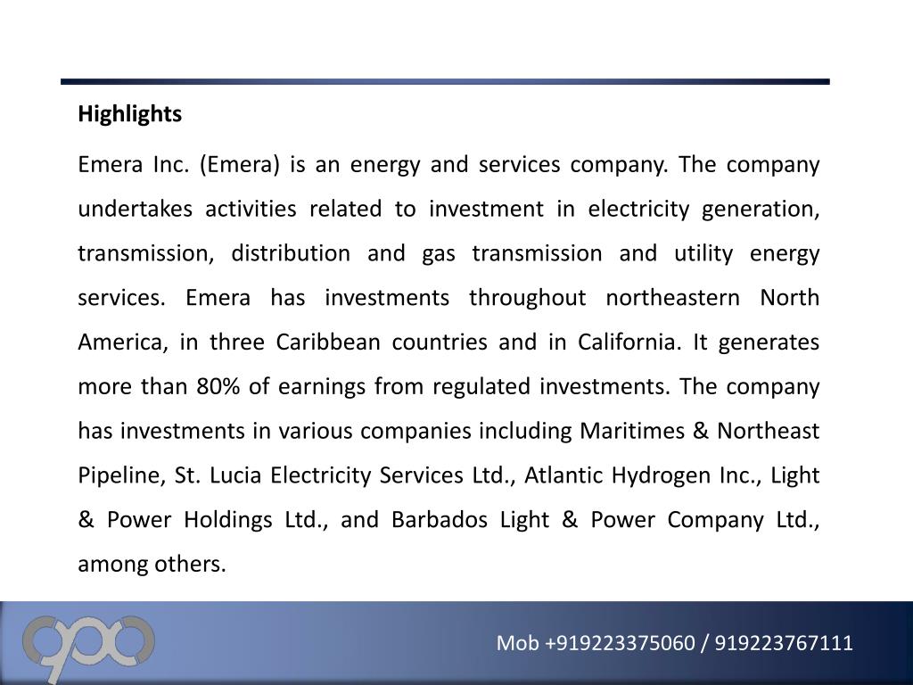 PPT - Emera Inc. (EMA) - Financial and Strategic SWOT Analysis Rev ...