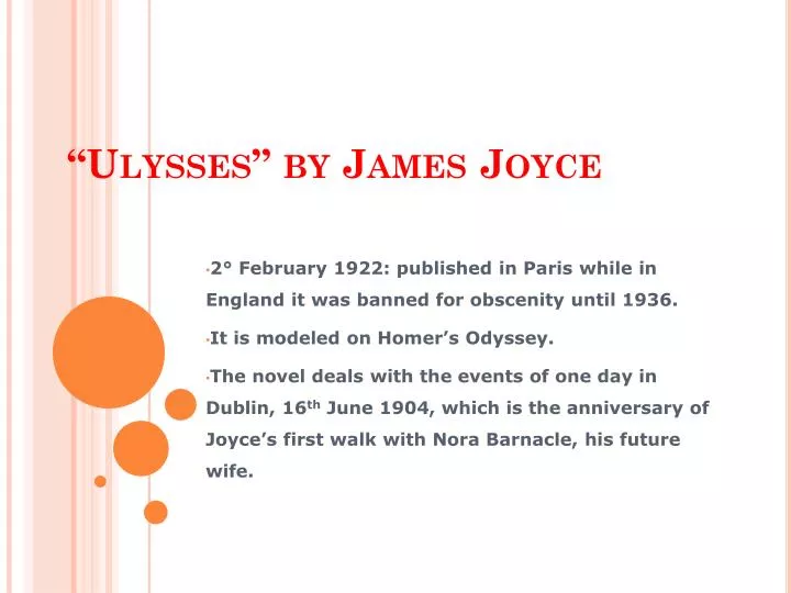 PPT - “ Ulysses ” by James Joyce PowerPoint Presentation, free download - ID:2783804