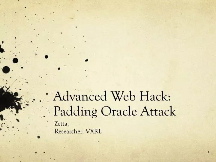 Ppt Advanced Web Hack Padding Oracle Attack Powerpoint Presentation