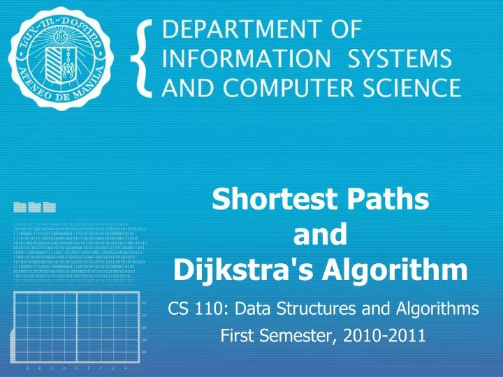 PPT - Shortest Paths and Dijkstra's Algorithm PowerPoint Presentation ...