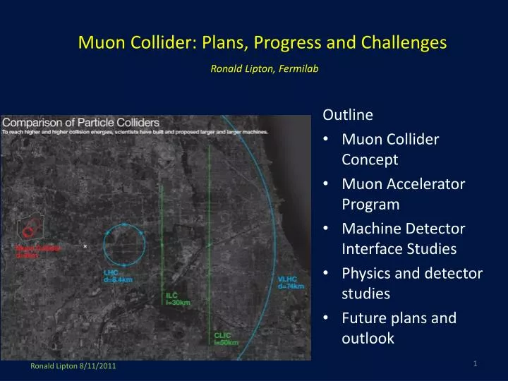 PPT - Muon Collider: Plans, Progress and Challenges Ronald Lipton ...