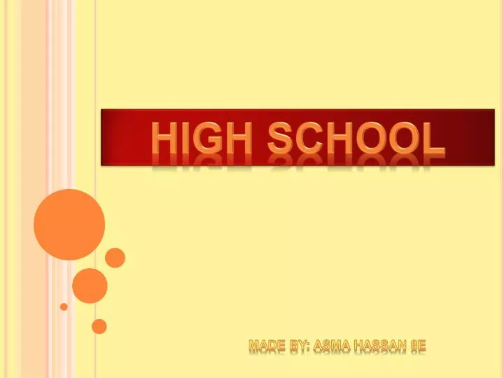 PPT - HIGH SCHOOL PowerPoint Presentation, free download - ID:2785273