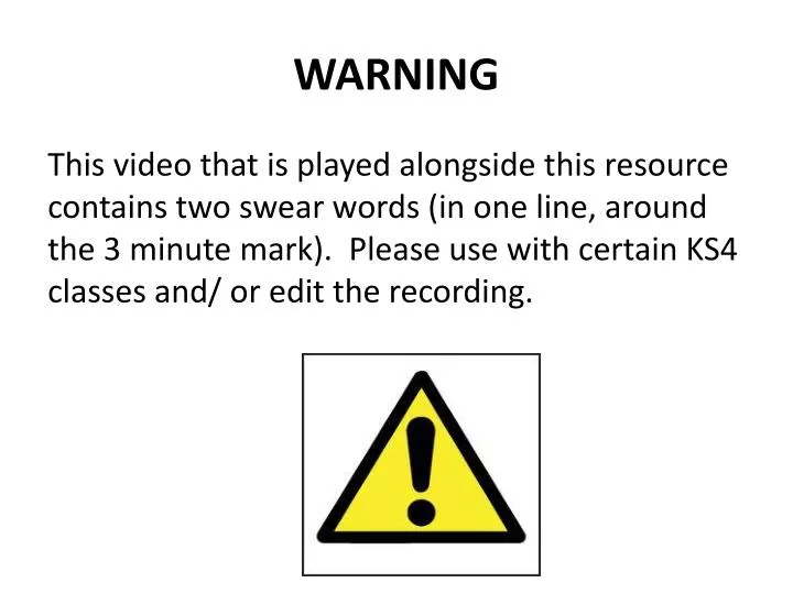 PPT - WARNING PowerPoint Presentation, free download - ID:2785454