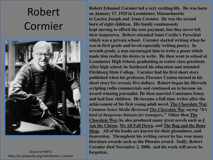 PPT - Robert Cormier PowerPoint Presentation, free download - ID:2785784