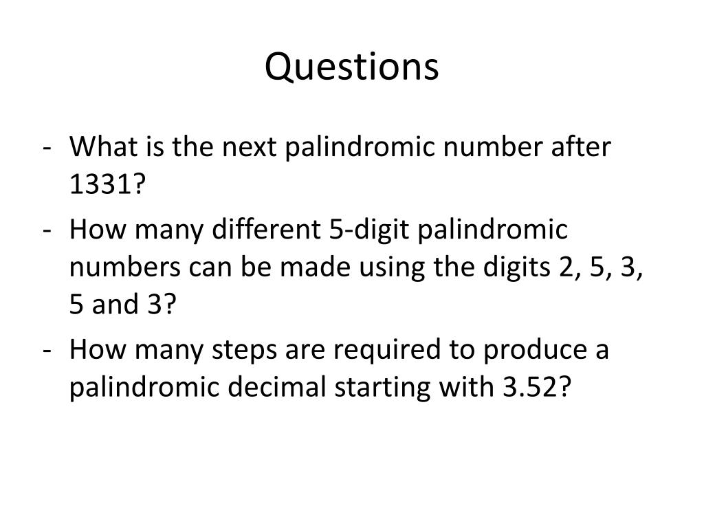 Ppt Palindromic Decimal Powerpoint Presentation Free Download Id