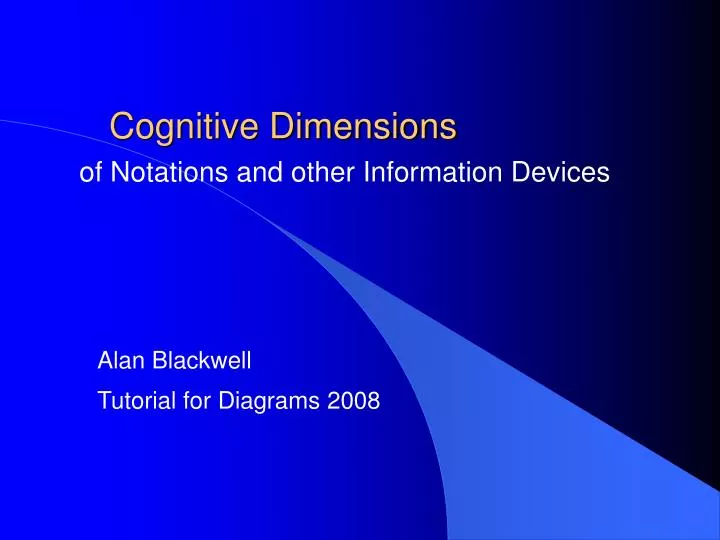 PPT - Cognitive Dimensions PowerPoint Presentation, free download - ID ...