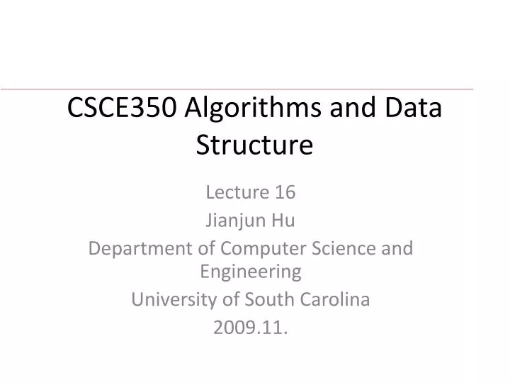 Ppt Csce350 Algorithms And Data Structure Powerpoint Presentation 8188
