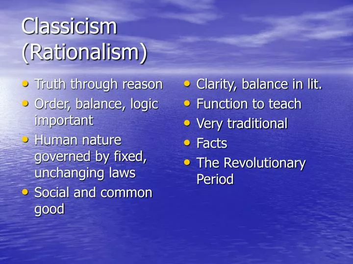 PPT - Classicism (Rationalism) PowerPoint Presentation, free download ...