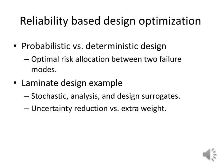 PPT - Reliability based design optimization PowerPoint Presentation ... PPT - Reliability based design optimization PowerPoint Presentation ...