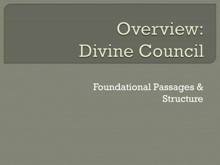 PPT - Overview: Divine Council PowerPoint Presentation, free download ...