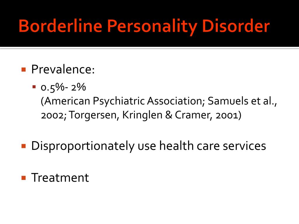 PPT - Borderline Personality Disorder and Chronic Pain: Prevalence in a ...