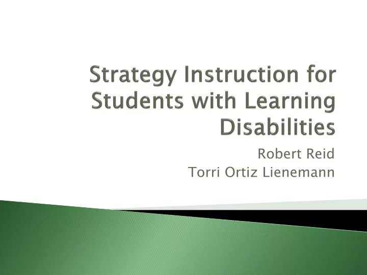 PPT - Strategy Instruction for Students with Learning Disabilities PowerPoint Presentation - ID ...