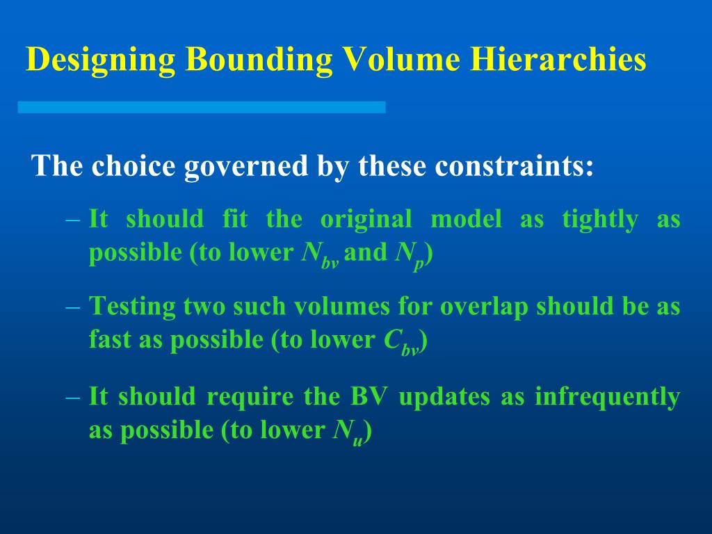 Ppt Proximity Queries Using Spatial Partitioning And Bounding Volume Hierarchy Dinesh Manocha
