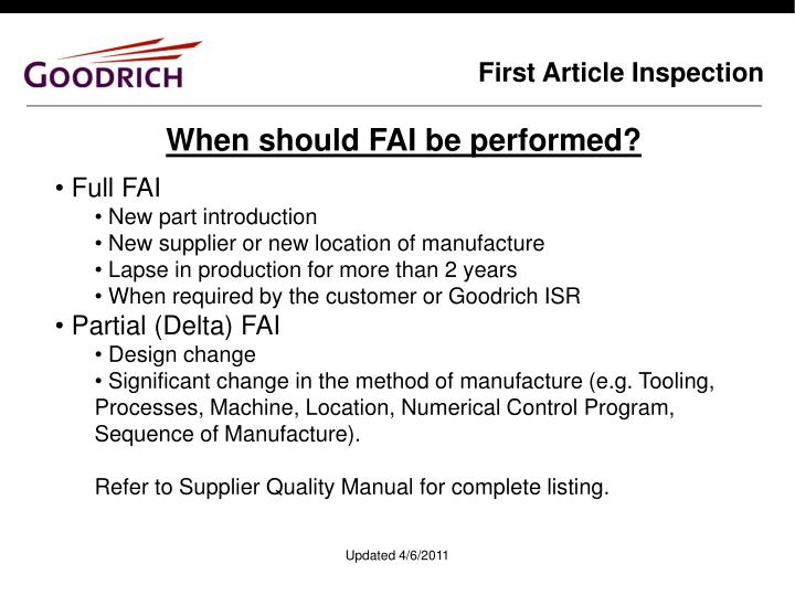 PPT - First Article Inspection Per AS9102 Training PowerPoint ...