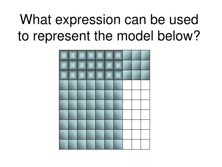 PPT - What expression can be used to represent the model below ...