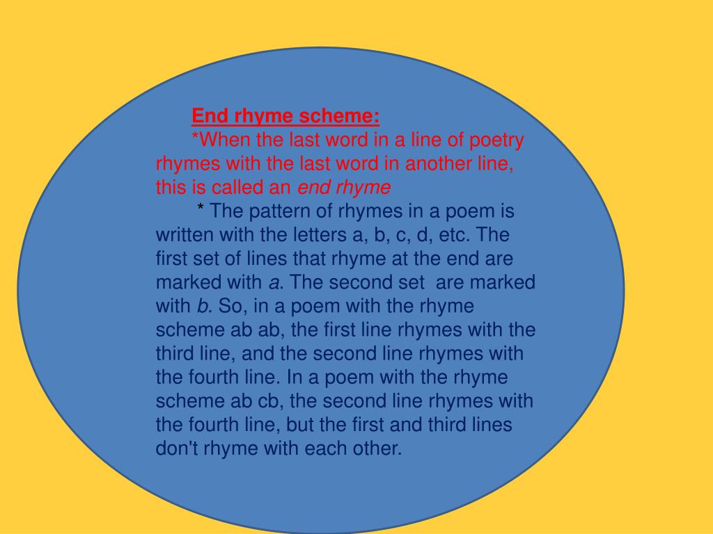 PPT End Rhyme Scheme PowerPoint Presentation Free Download ID 2789214