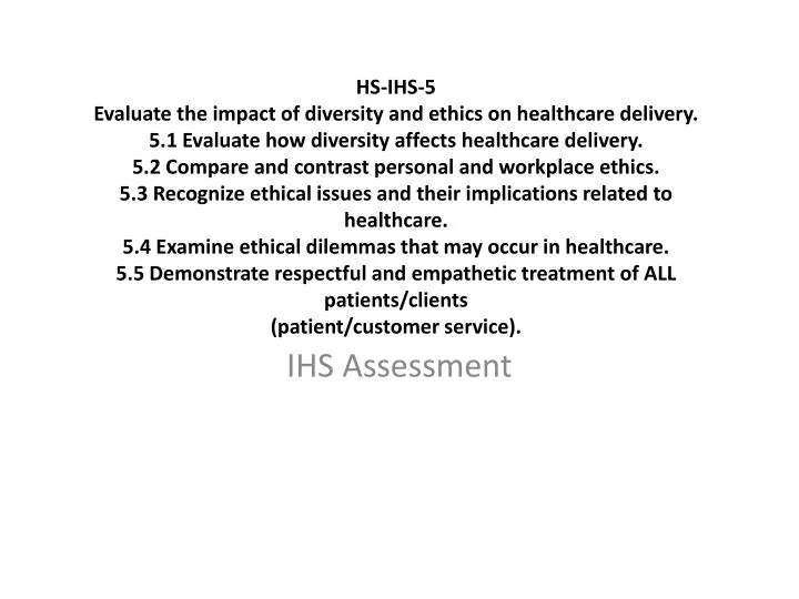 PPT - IHS Assessment PowerPoint Presentation, free download - ID:2789540