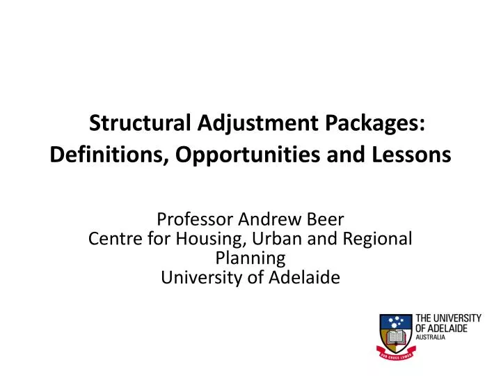 PPT - Structural Adjustment Packages: Definitions, Opportunities and ...