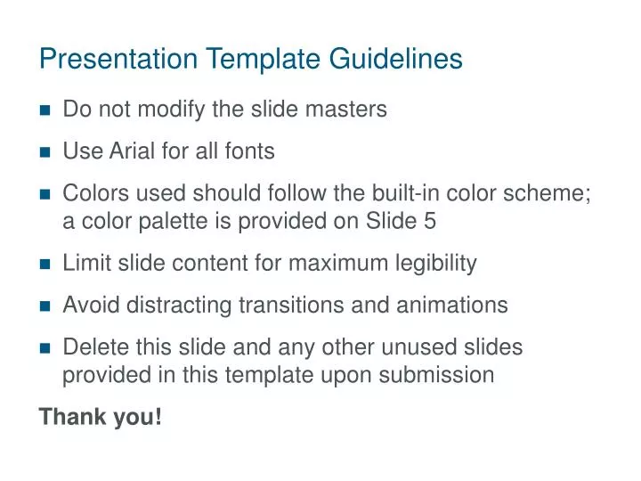 PPT - Presentation Template Guidelines PowerPoint Presentation, free ...